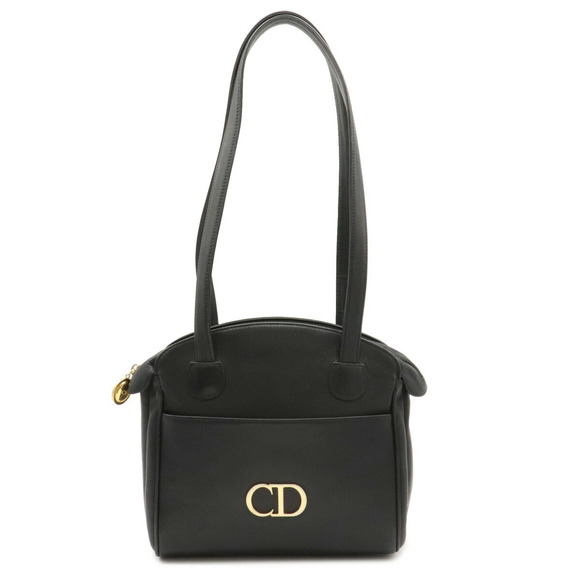 Dior | Bags | Christian Dior Cd Tote Bag Leather Black | Poshmark